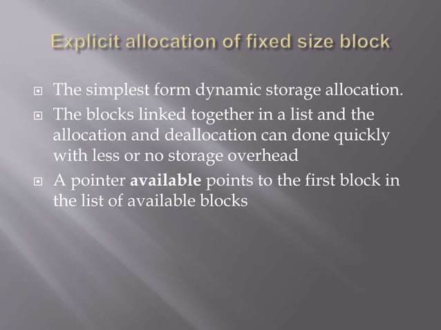 Dynamic storage allocation techniques | PPTX | Data Storage and ...