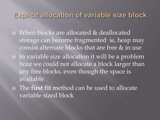 Dynamic storage allocation techniques | PPTX