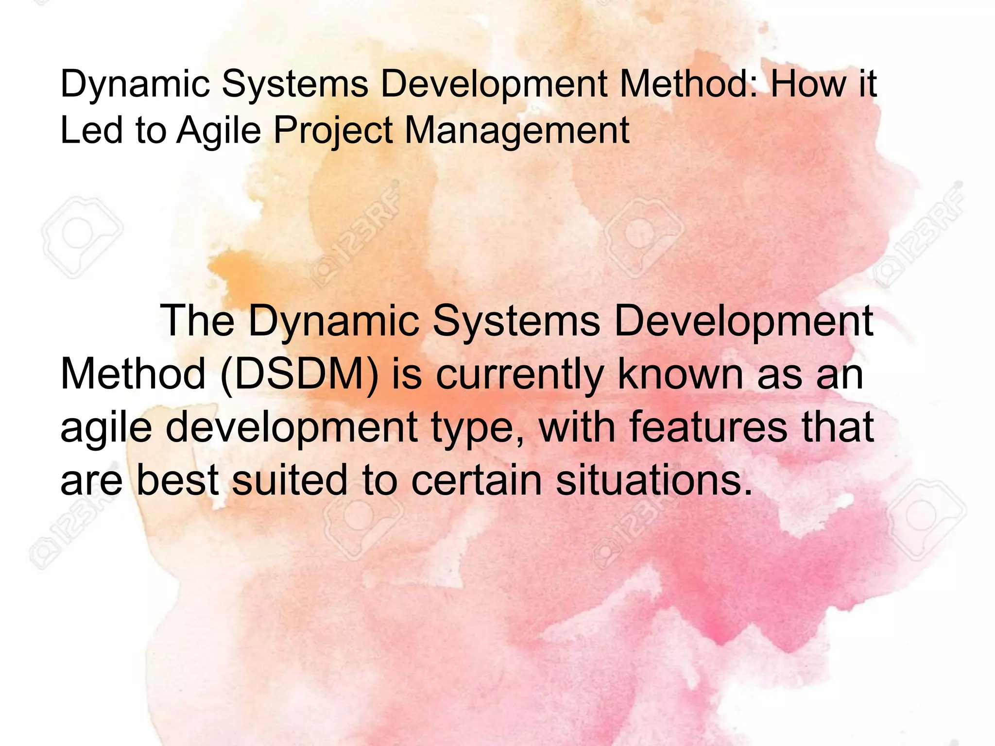 Dynamic System Development Method (DSDM) | PPTX