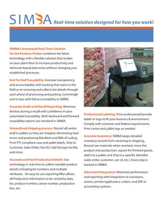 Dynamicsystems 2019 Produce traceabilty Systems | PDF