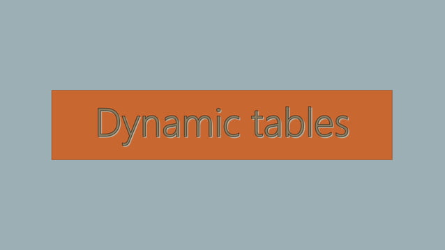 Dynamic table | PPTX