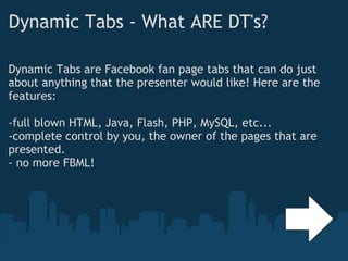 Dynamic tabs | PPT | Browsers | Computer Software and Applications