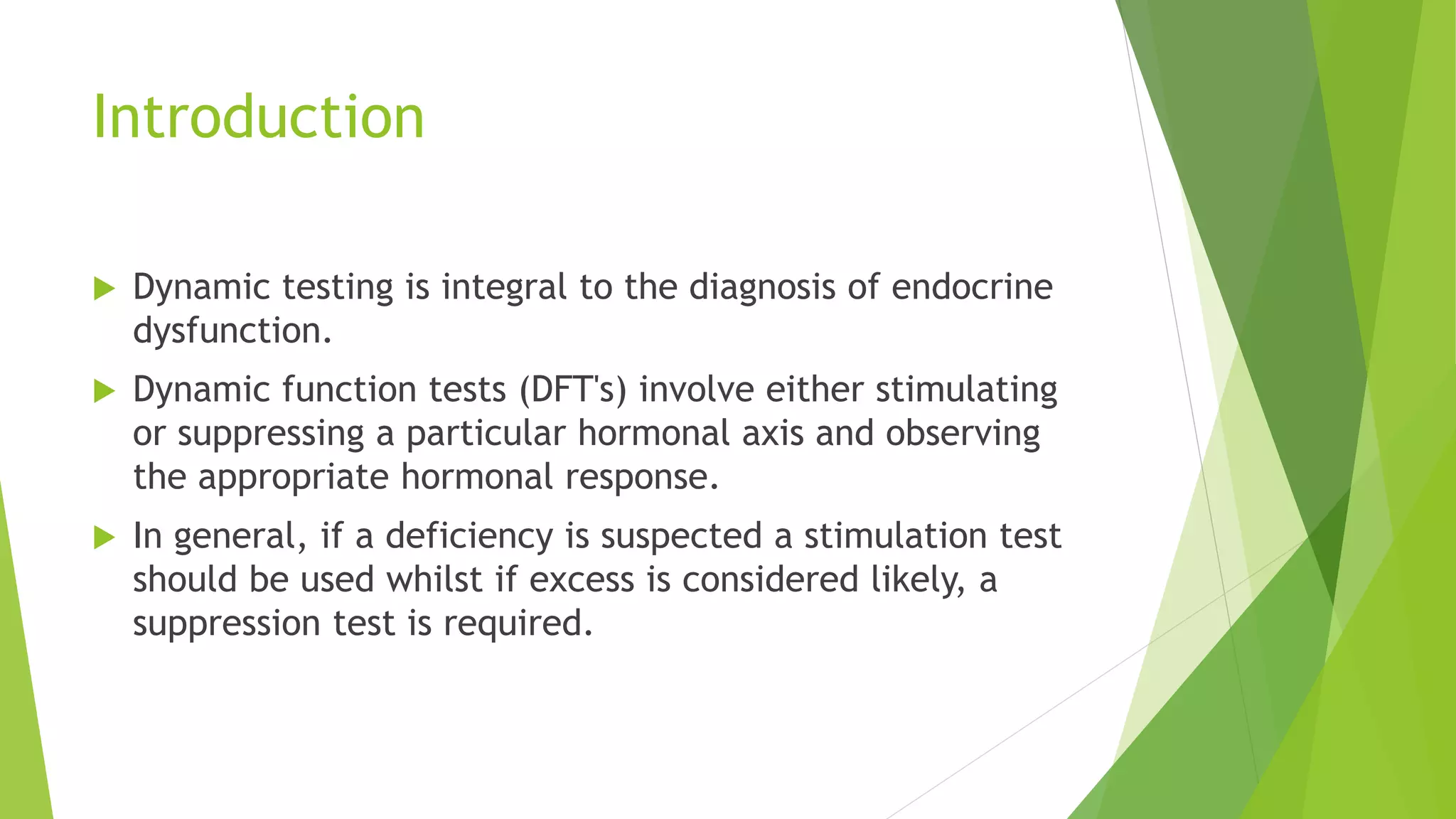 Dynamic testing in endocrinology | PPTX
