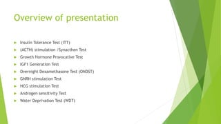 Dynamic testing in endocrinology | PPTX