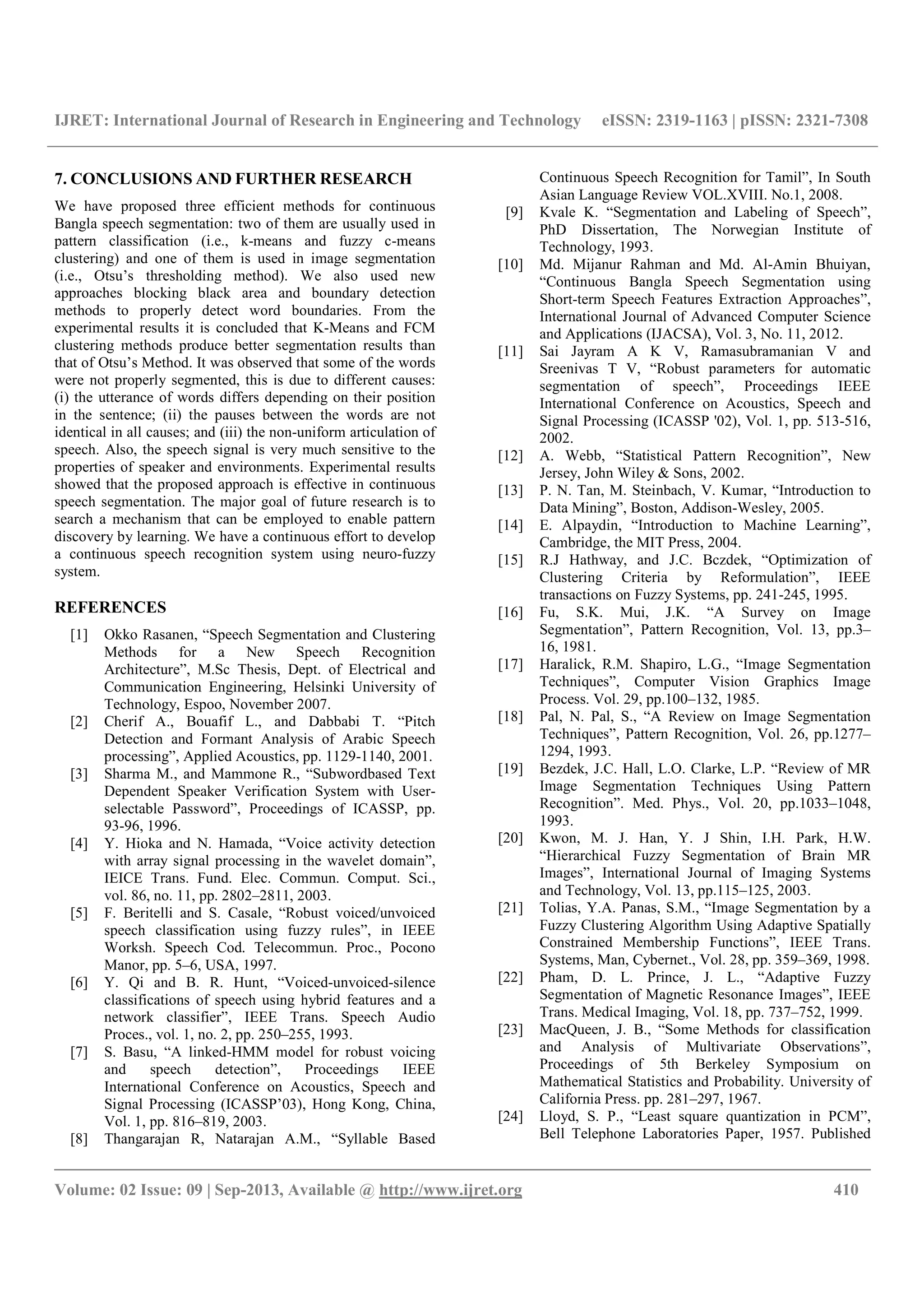Dynamic thresholding on speech segmentation | PDF