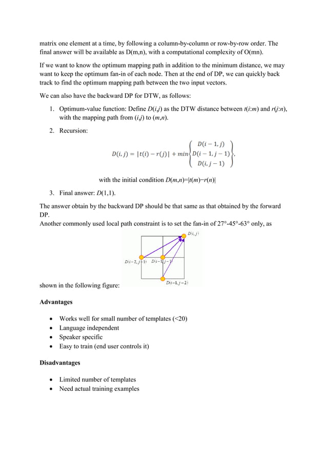 Dynamic time wrapping (dtw), vector quantization(vq), linear predictive coding (lpc) | PDF
