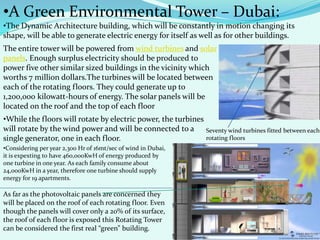 DYNAMIC/ DA VINCI/ROTATING TOWER,DUBAI | PPTX