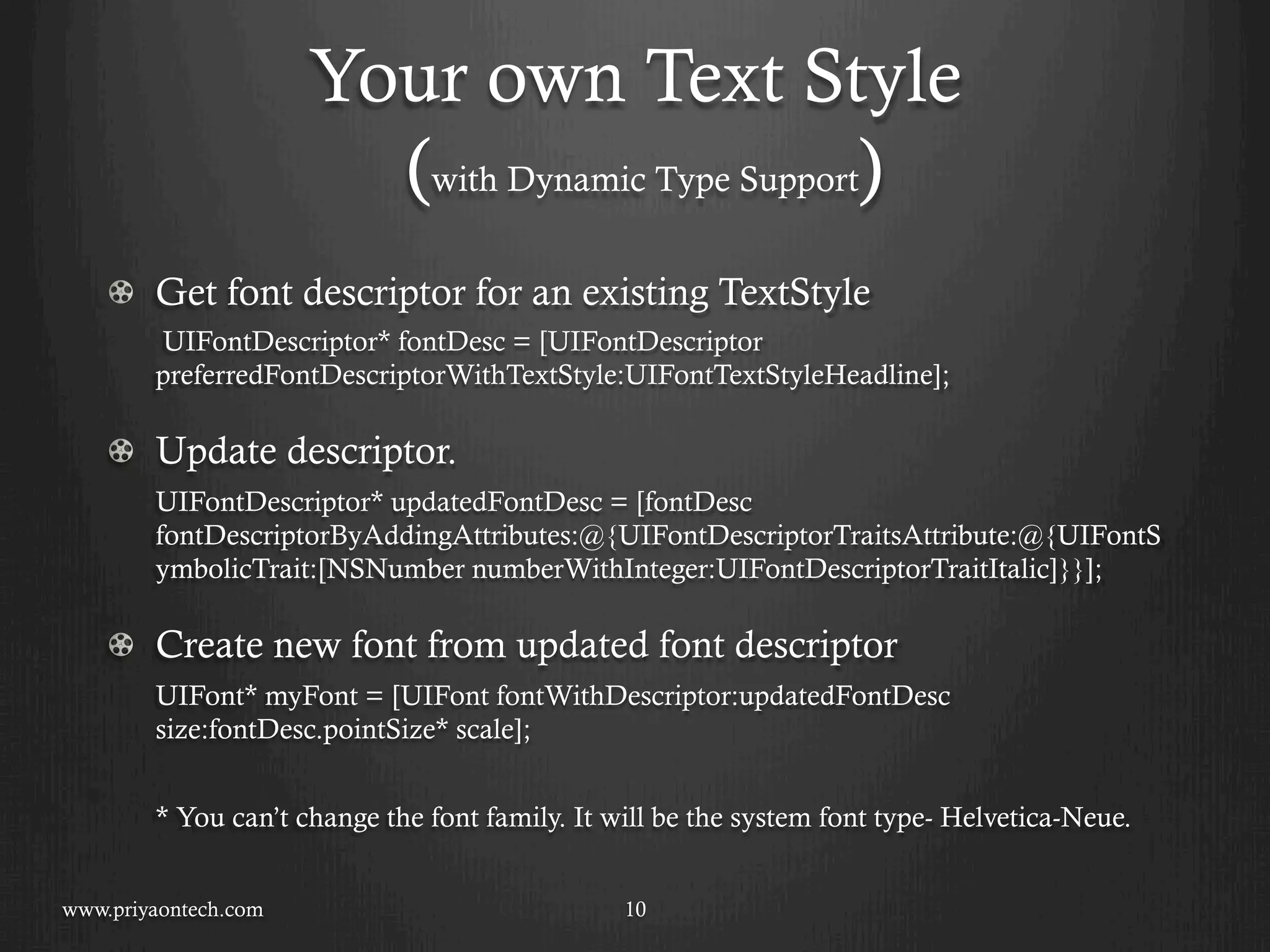 Dynamic types in iOS | PPT