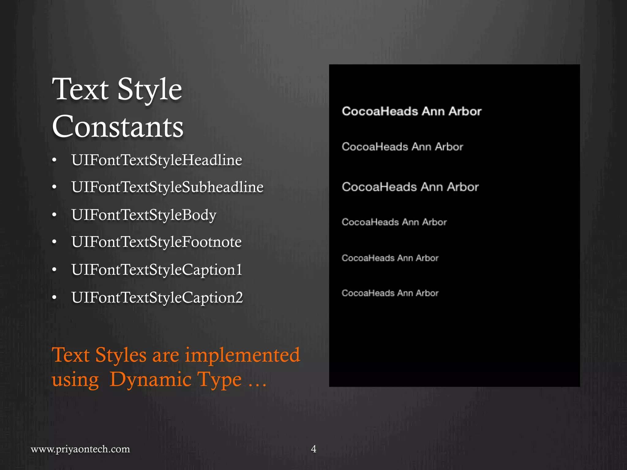 Dynamic types in iOS | PPT