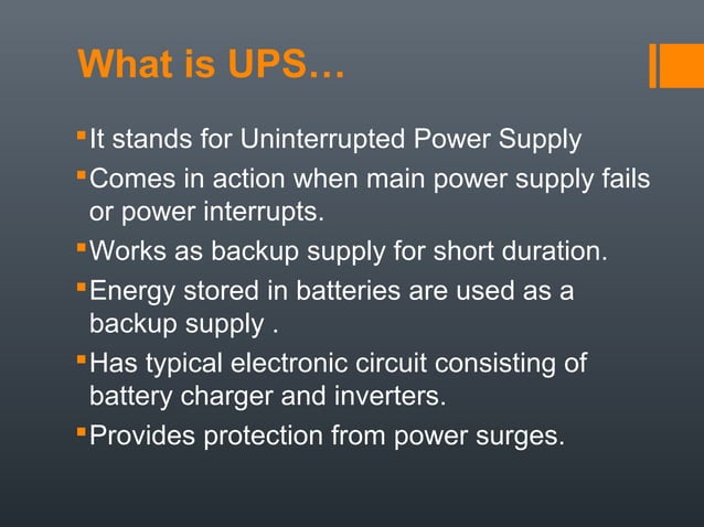 Dynamic UPS | PPT | Gas and Electric | Home Utilities
