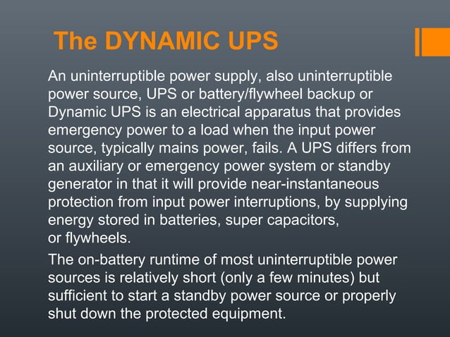 Dynamic UPS | PPT | Gas and Electric | Home Utilities