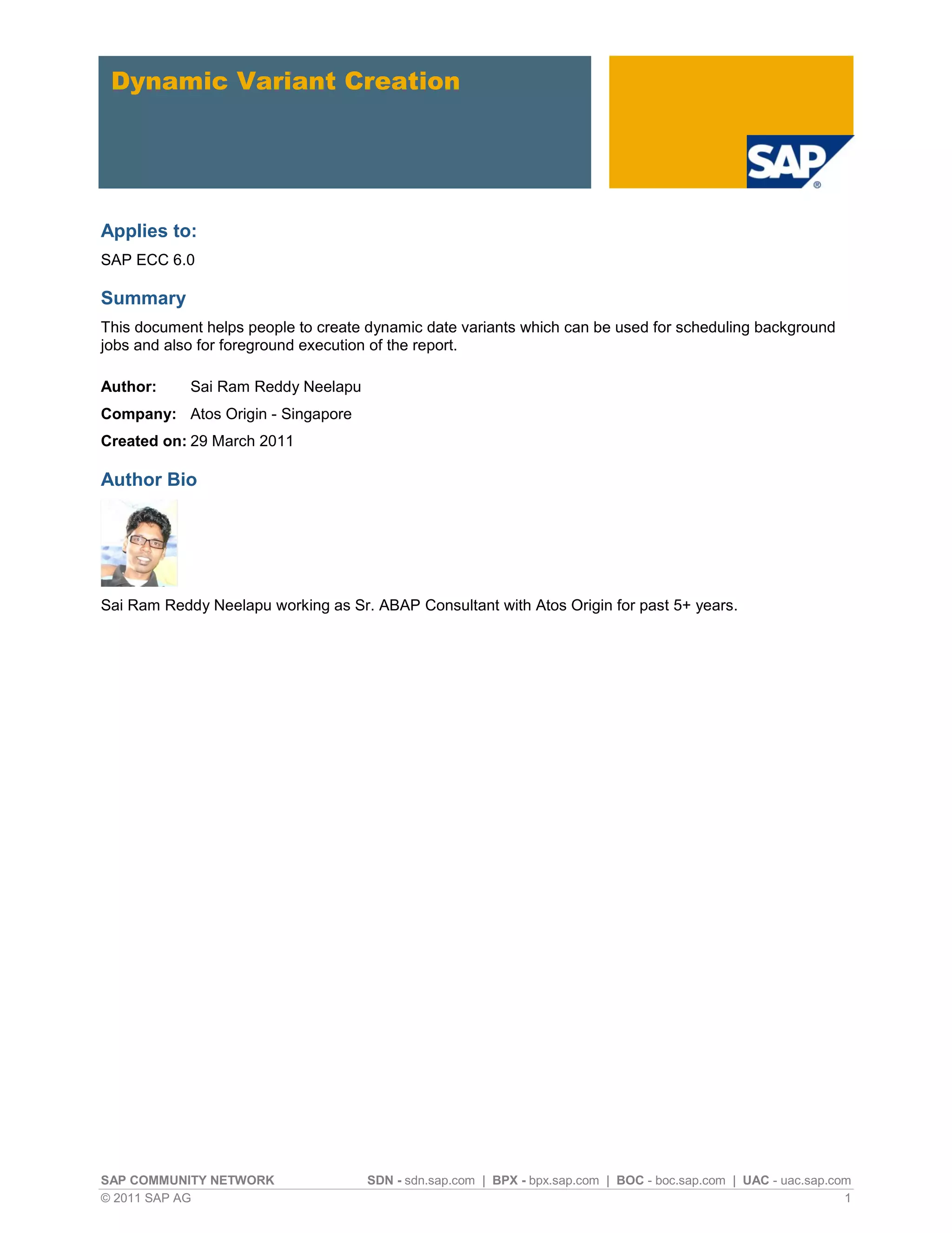 Dynamic variant creation | PDF