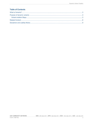 Dynamic variant creation | PDF
