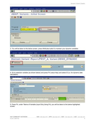 Dynamic variant creation | PDF