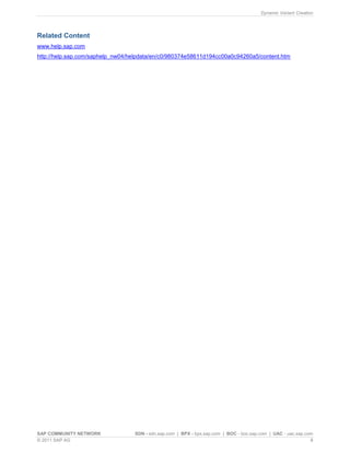 Dynamic variant creation | PDF