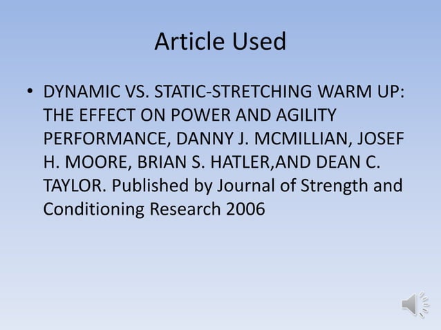 Dynamic vs static stretching | PPTX