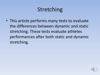 Dynamic vs static stretching | PPTX