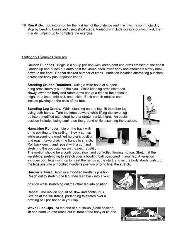 Dynamic Warm Up | PDF