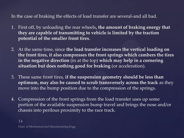 Dynamic weight transfer in vehicle | PPTX