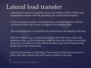 Dynamic weight transfer in vehicle | PPTX