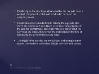 Dynamic weight transfer in vehicle | PPTX