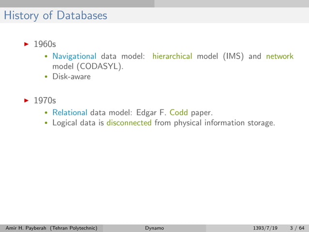 Dynamo and NoSQL Databases | PPT