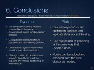 Comparison between Dynamo and riak | PPT