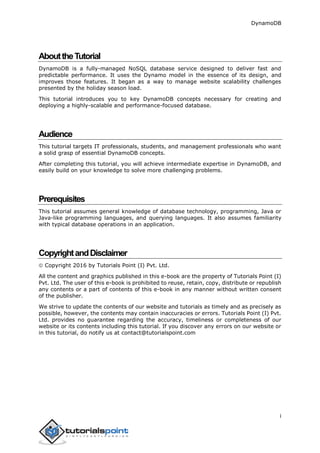 Dynamodb tutorial | PDF | Databases | Computer Software and Applications