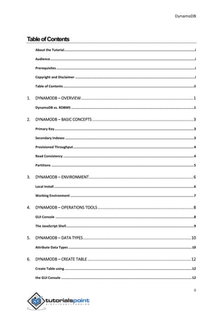 Dynamodb tutorial | PDF | Databases | Computer Software and Applications