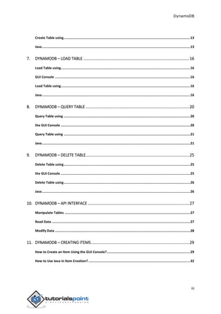 Dynamodb tutorial | PDF | Databases | Computer Software and Applications
