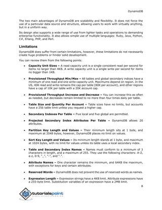 Dynamodb tutorial | PDF