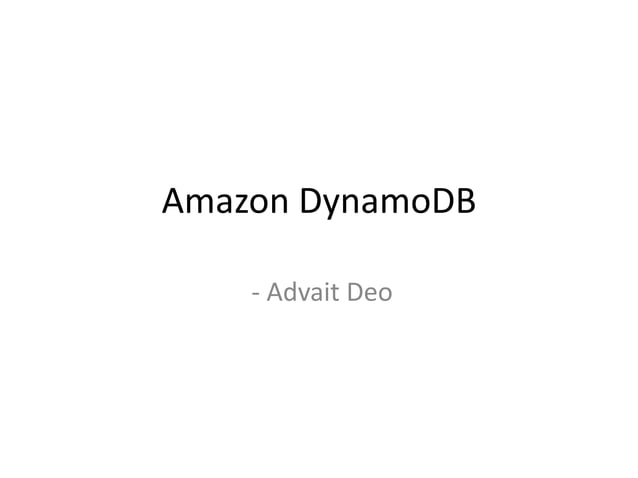 Dynamodb Presentation | PPTX