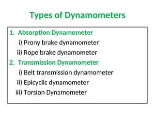 Dynamometer final for engineering students | PPT