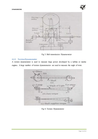Presentation Report On Dynamometers | DOCX