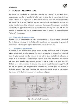 Presentation Report On Dynamometers | DOCX