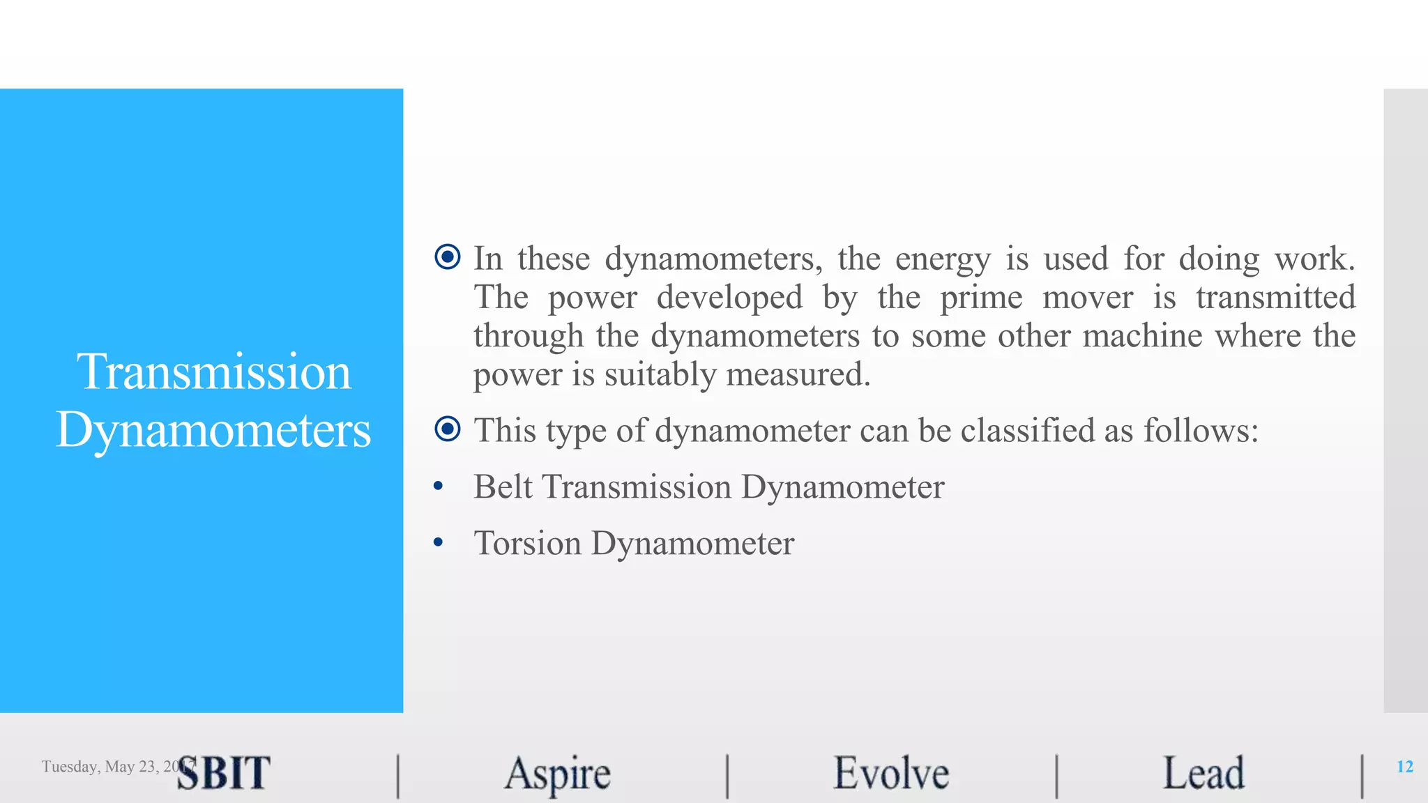 PPT On Dynamometers | PPTX