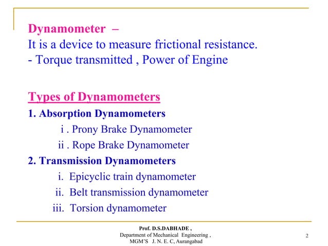 Dynamometers | PPT