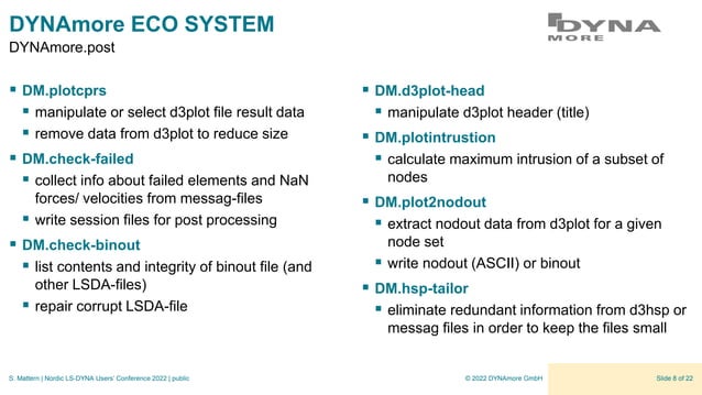 DYNAmore Ecosystem, News on DYNAmore's LS-DYNA-Tools_S_Mattern.pdf