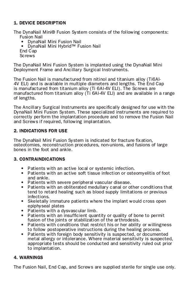 DynaNail® Mini Fusion System | DJO Global | PDF