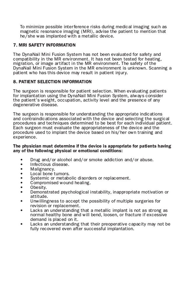 DynaNail® Mini Fusion System | DJO Global | PDF