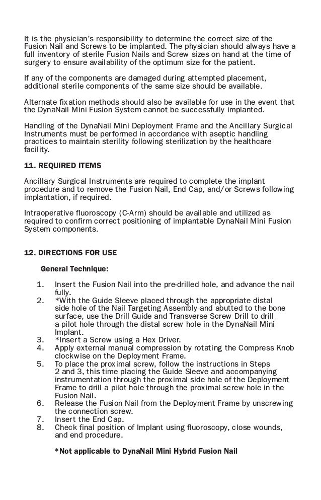 DynaNail® Mini Fusion System | DJO Global | PDF