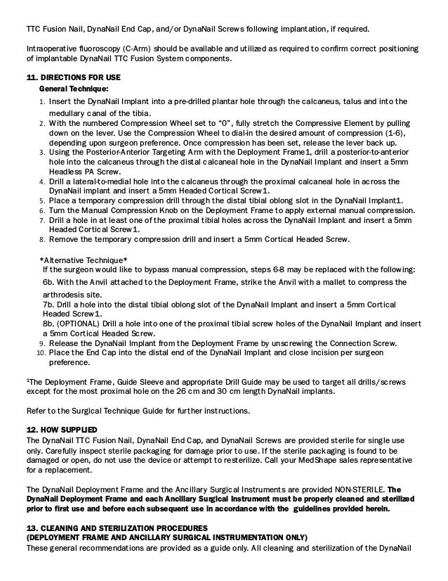 DynaNail® TTC Fusion System | DJO® | PDF