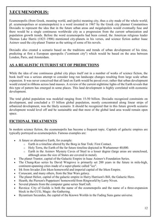 (Dynapolis,megalopolis and ecumenopolis) | PDF