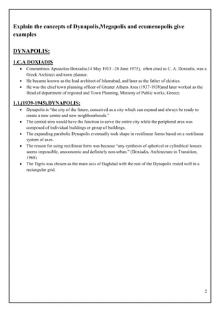 (Dynapolis,megalopolis and ecumenopolis) | PDF