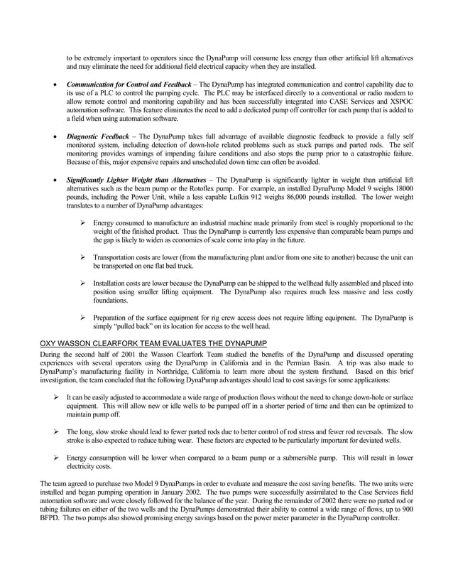Dyna pump spe paper saul tovar oxy permain | PDF