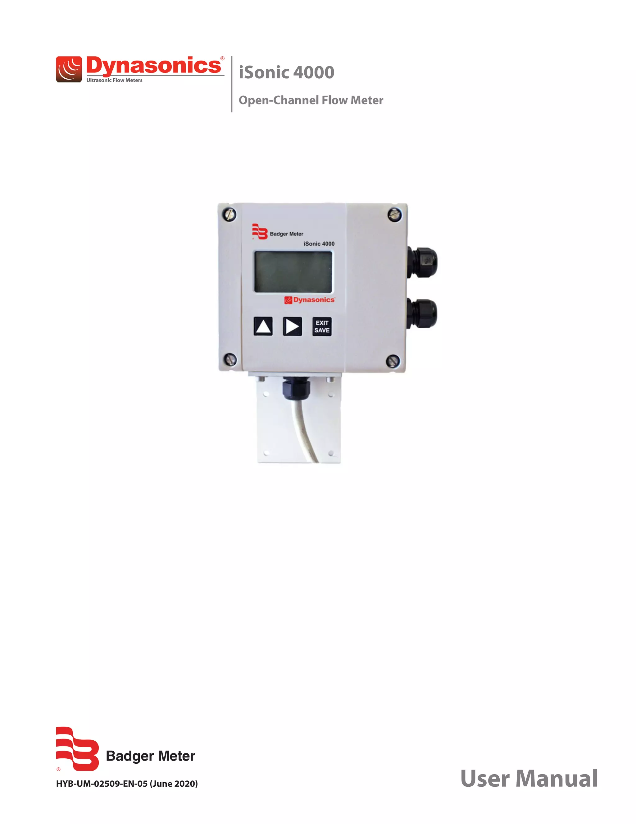 Dynasonics i sonic 4000 manual badger meter_open-channel flow meter | PDF