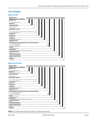 Dynasonics u500w datasheet badger meter ultrasonic cold water meter_product line 2 | PDF