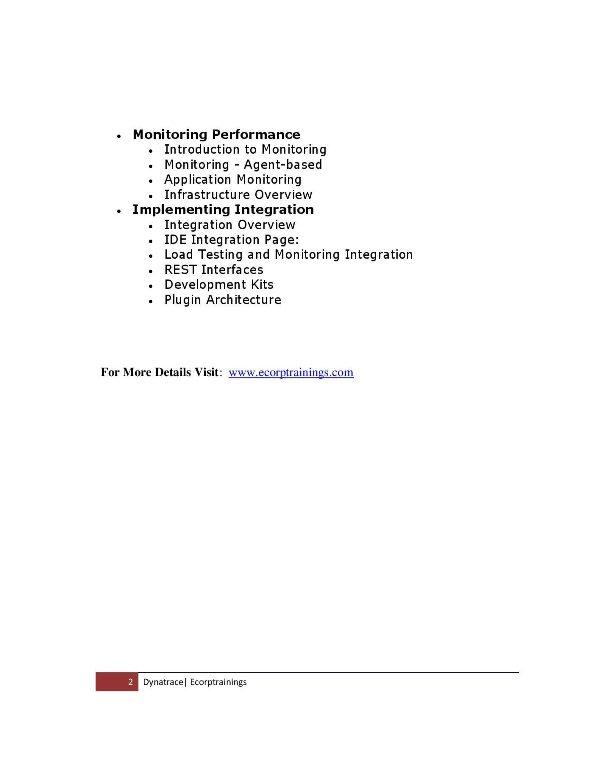 Dynatrace training in Hyderabad - Ecorptrainings | PDF
