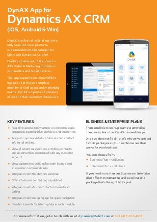 Dynamics AX CRM Mobile App