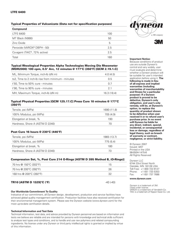 Dyneon ltfe 6400 | PDF